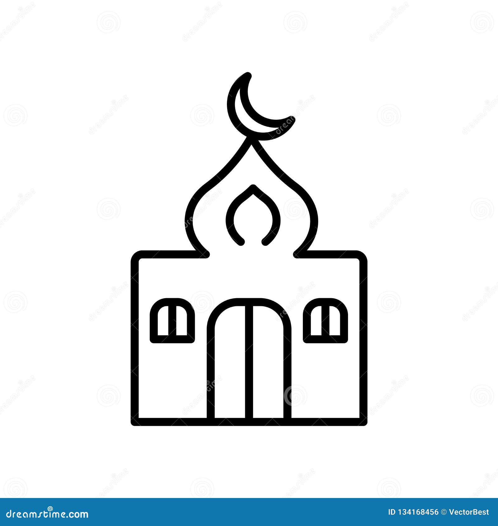 Mosque Icon Vector Isolated on White Background, Mosque Sign , Thin ...