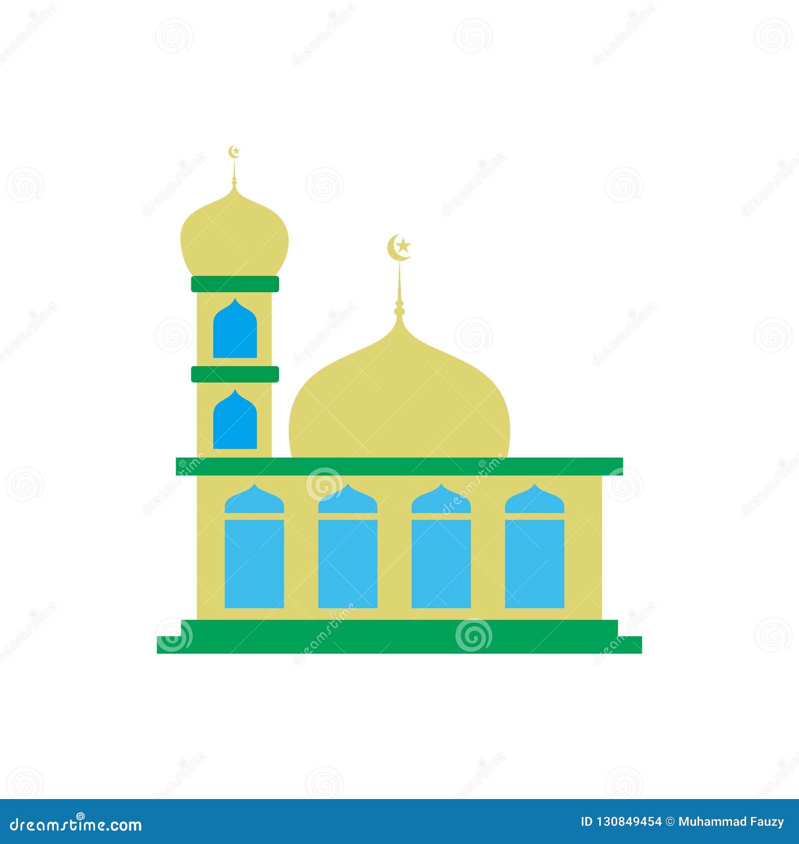 Mosque Icon Vector, Simple Mosque Icon Stock Vector - Illustration of ...