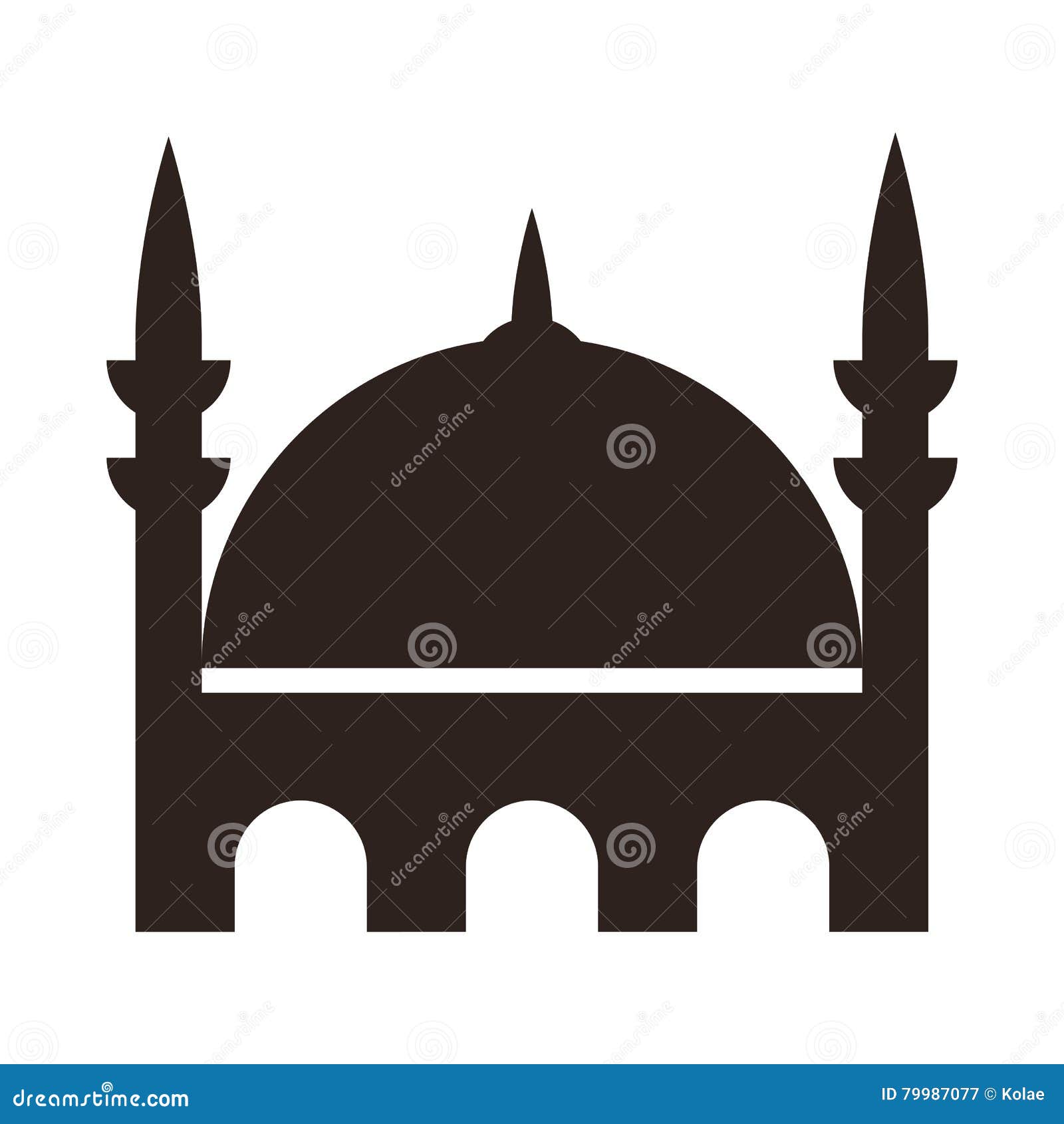 Mosque icon stock vector. Illustration of east, construction - 79987077