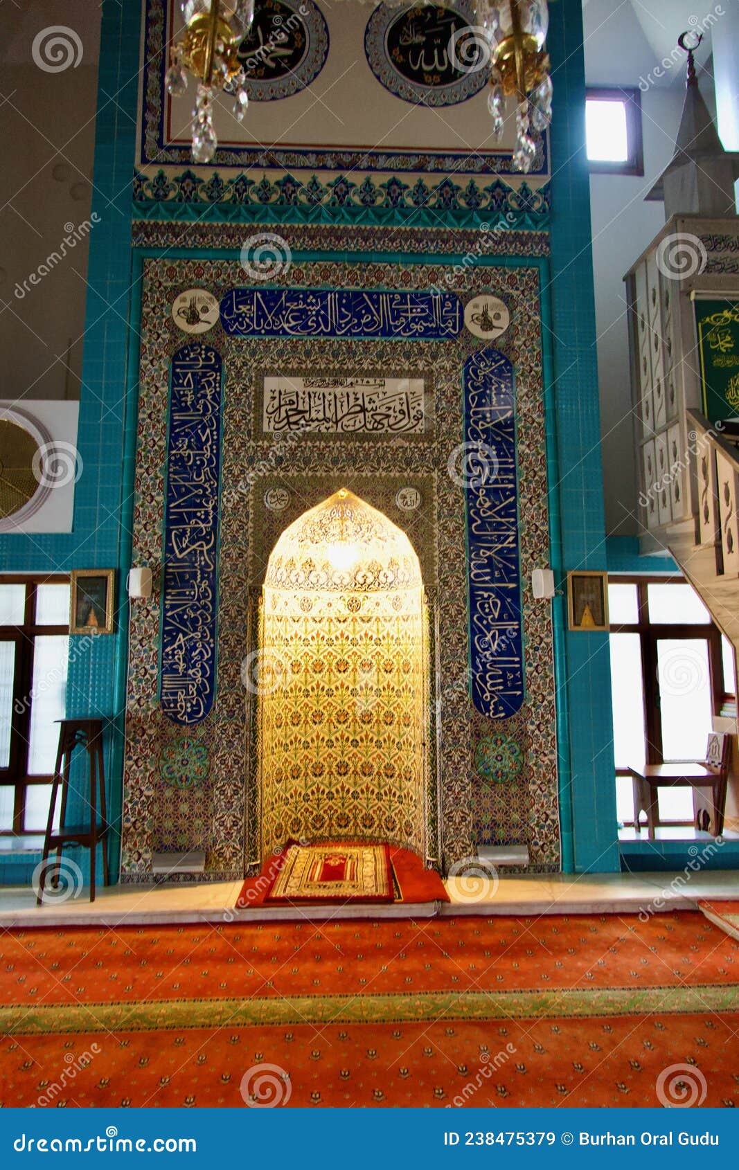 Mosque Imam Mihrab Qibla Direction Wall Decorations, Ottoman Tile Art ...