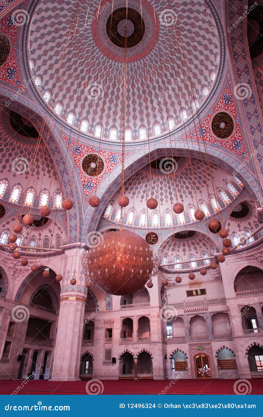 Mosque indoor stock photo. Image of dome, design, ankara - 12496324