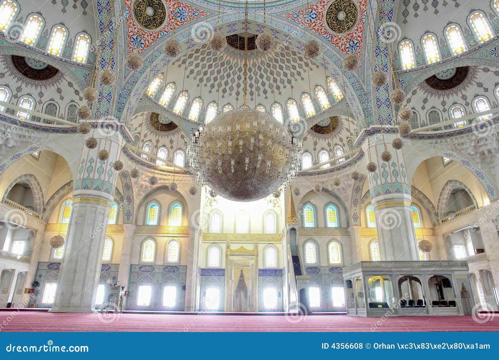 Mosque indoor stock photo. Image of design, mosque, arabesque - 4356608