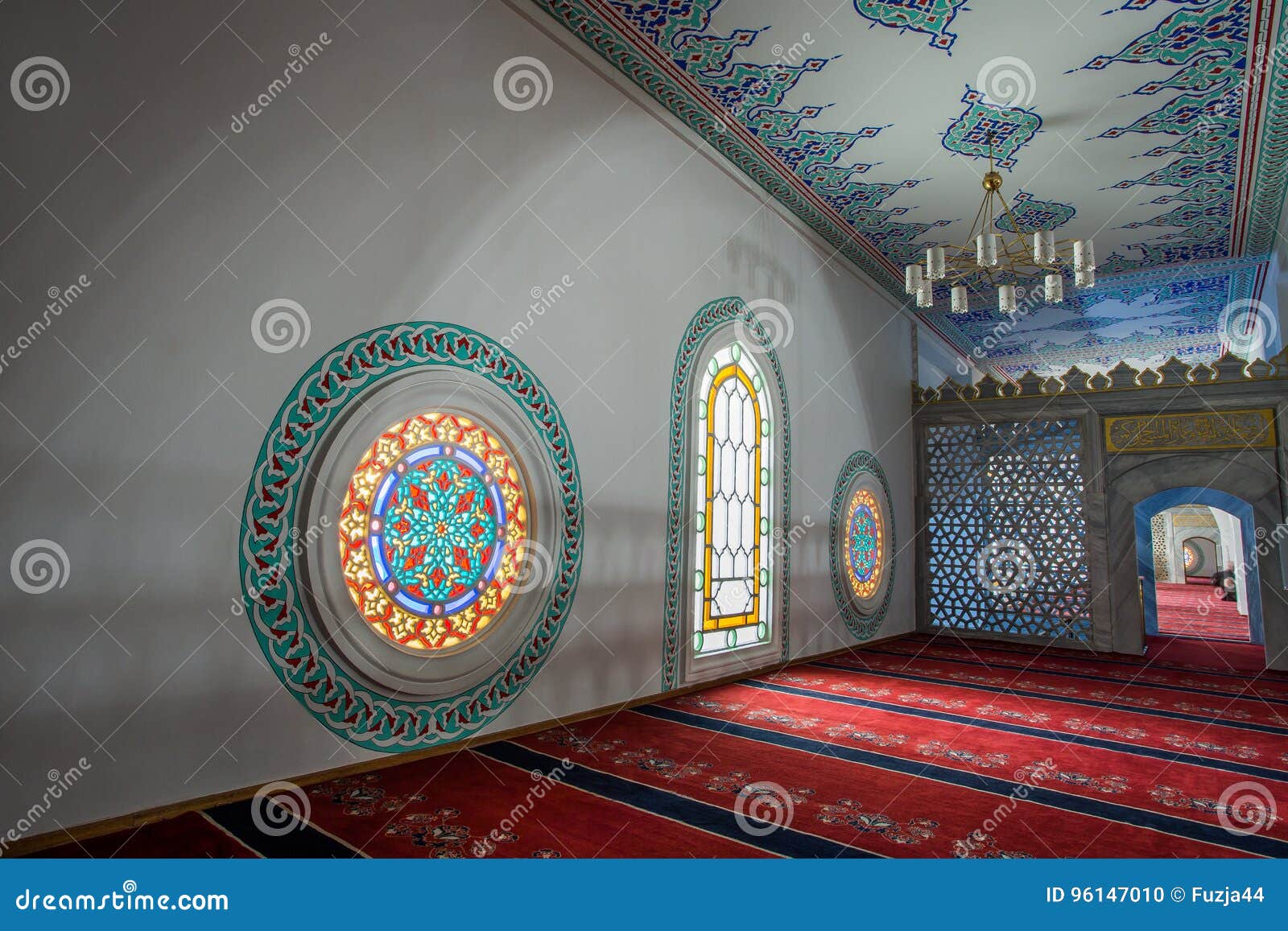 Mosque indoor stock photo. Image of design, detail, carpet - 96147010