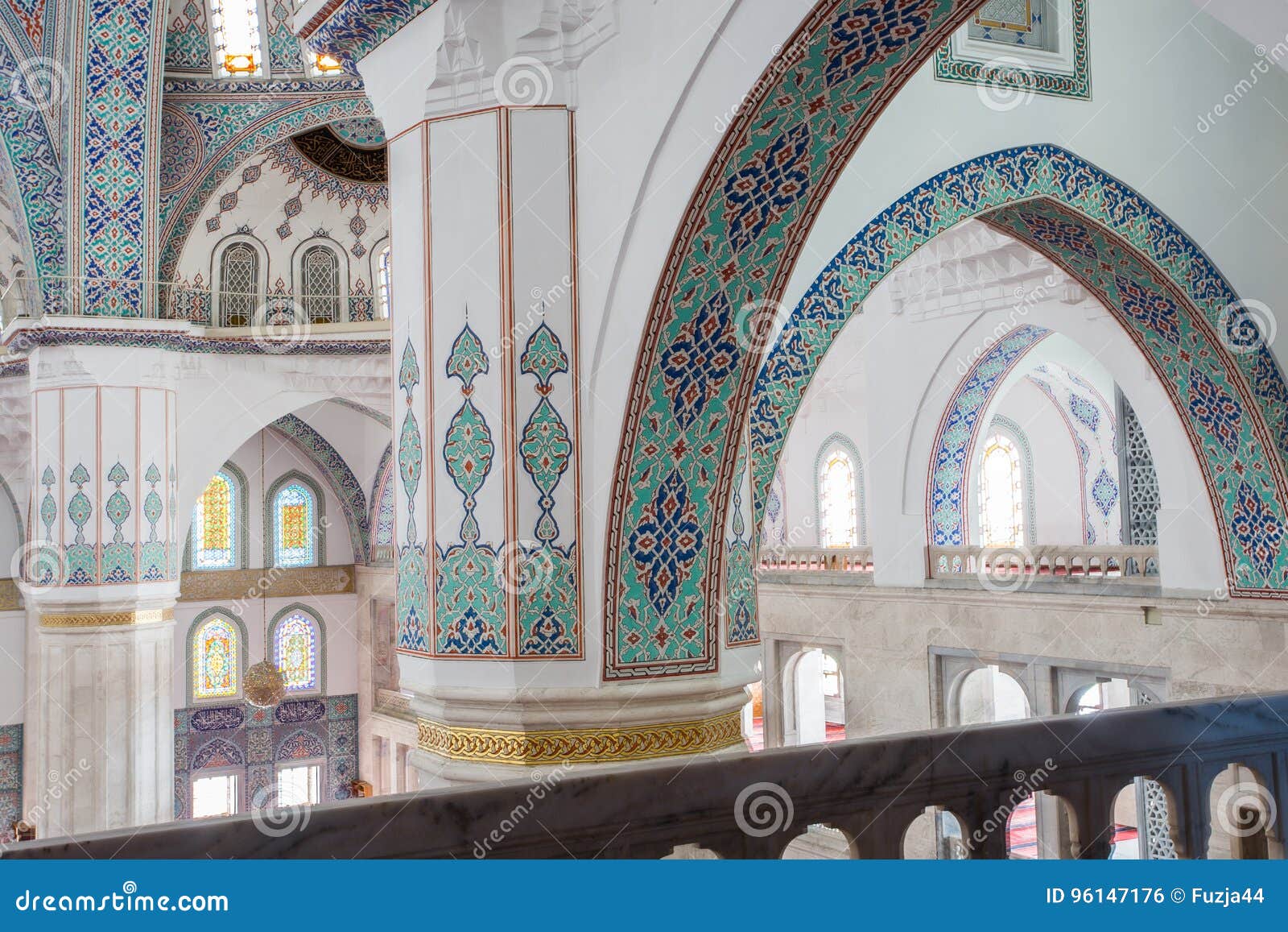 Mosque indoor stock photo. Image of detail, arabesque - 96147176