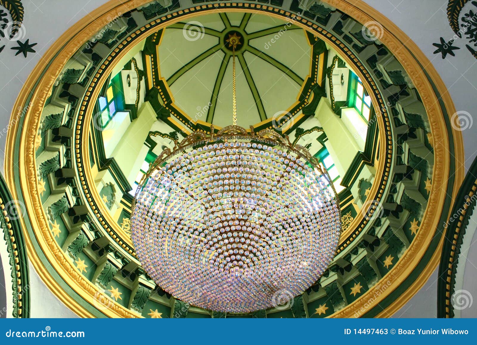 Mosque Interior with Crystal Lamps Stock Image - Image of abdul, arts ...