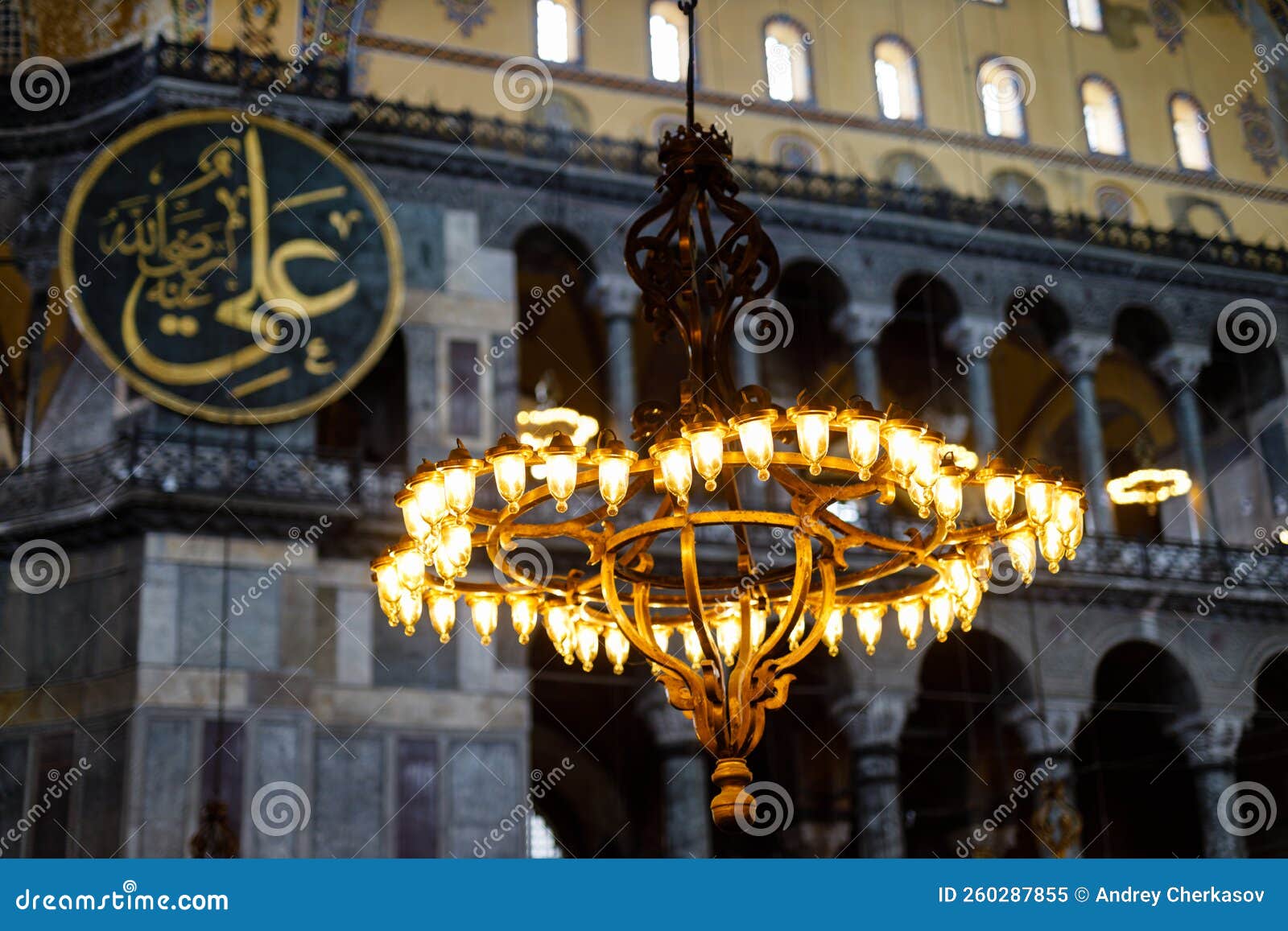 Mosque Interior Details in Closeup View Stock Image - Image of middle ...