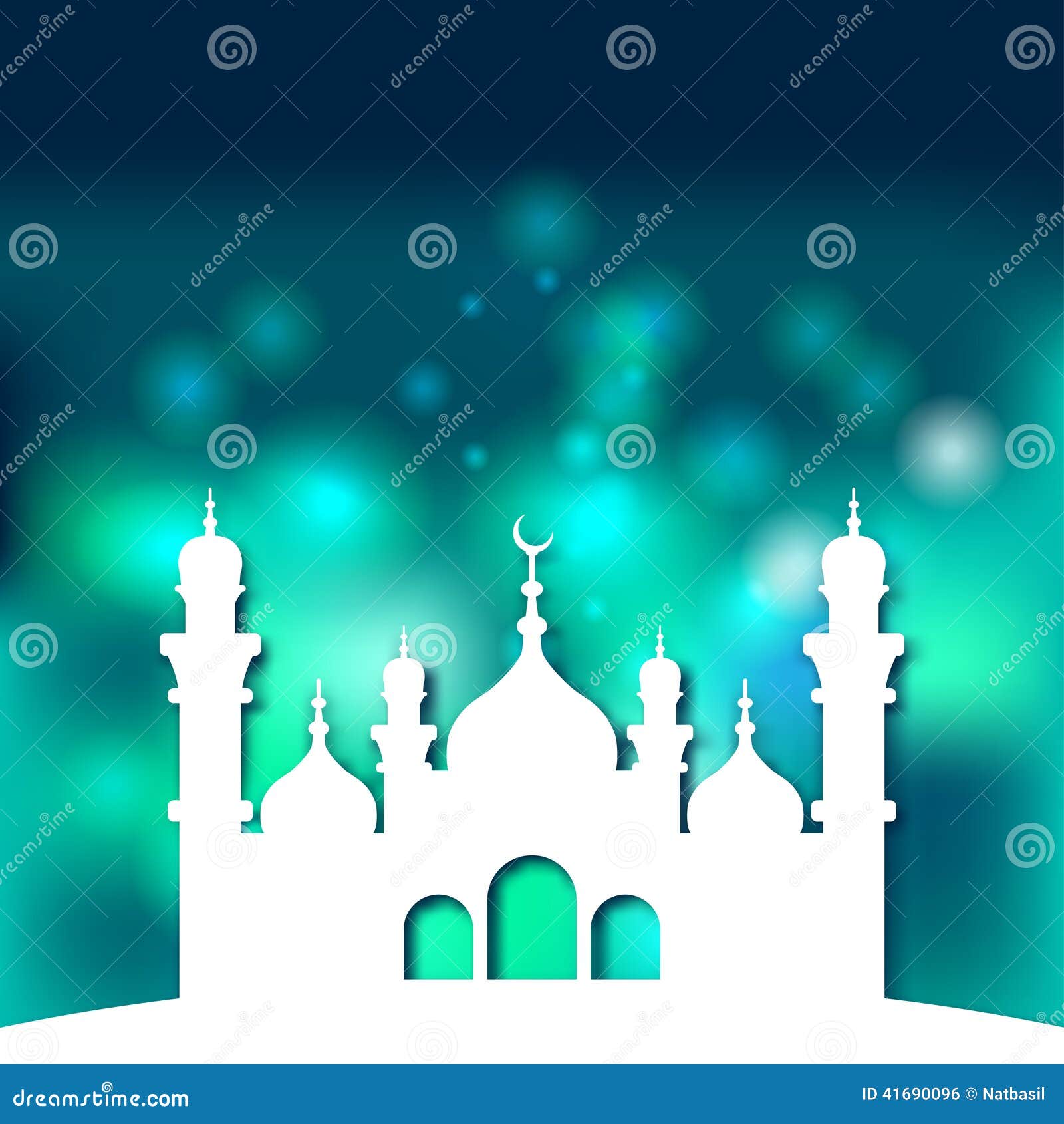 Mosque Islamic background stock vector. Illustration of crescent - 41690096