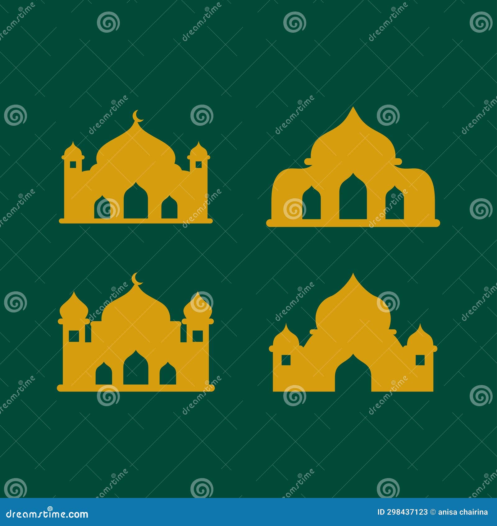 Mosque Islamic Element Vector Design Stock Vector - Illustration of ...