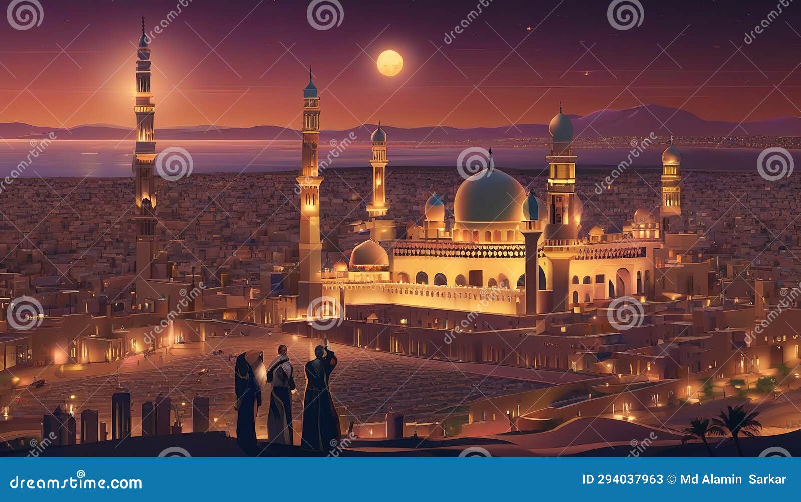 Arabic Night stock illustration. Illustration of evening - 294037963