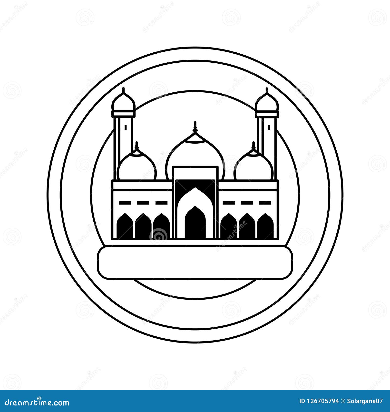Mosque Logo Icon Inspiration With Mandala Ornaments. Black And White ...