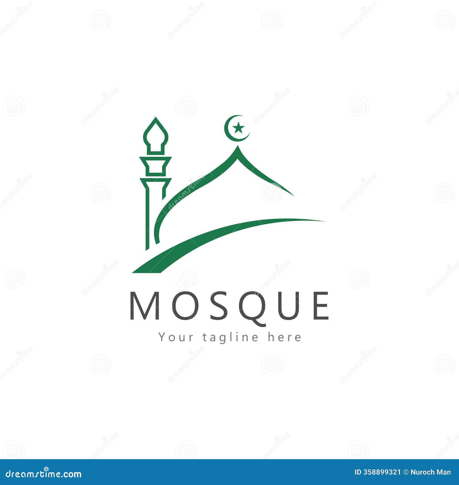 Mosque Logo Design, Simple Islamic Architecture, Emblem Symbol Islamic ...