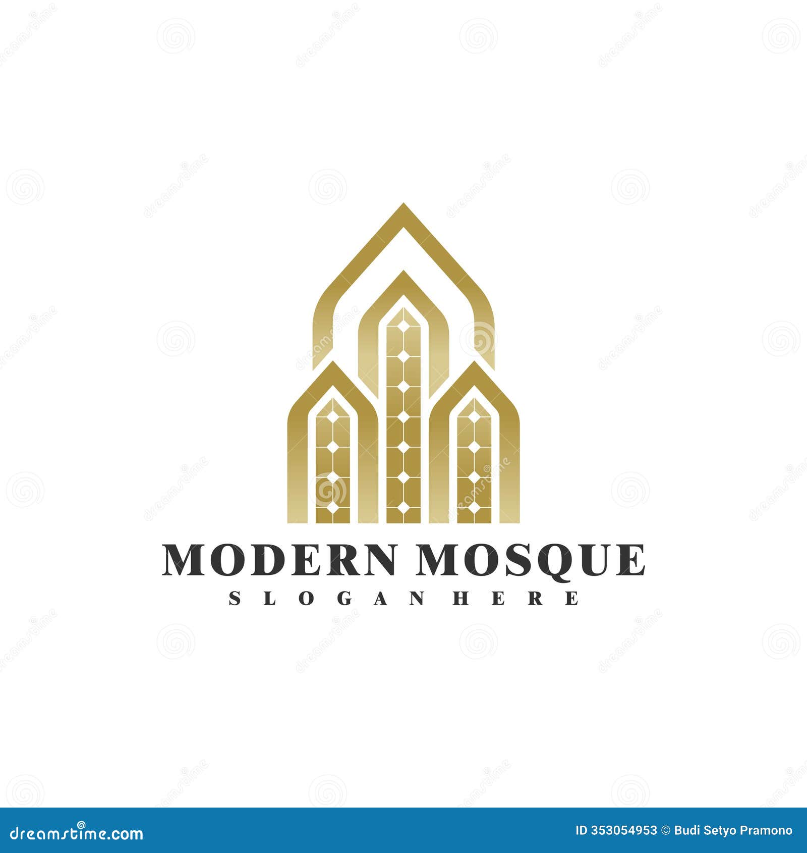 Mosque Logo Vector Illustration. Modern Mosque Logo Design Concept ...