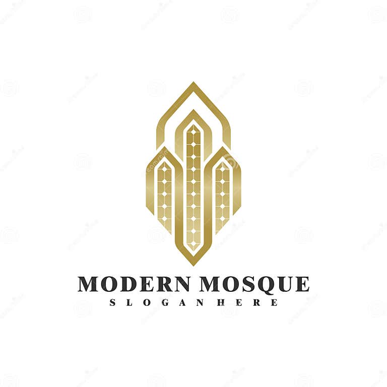 Mosque Logo Vector Illustration. Modern Mosque Logo Design Concept ...