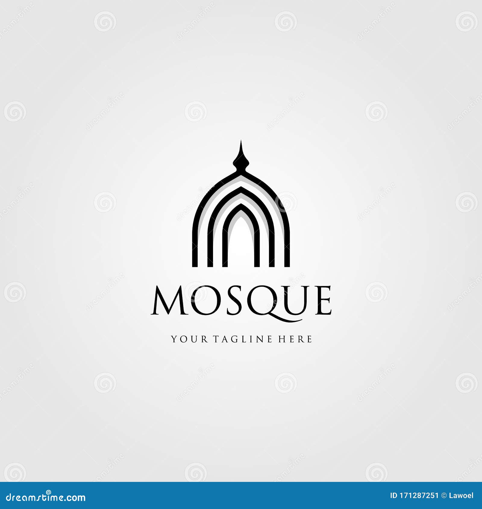 Mosque Logo Vector Simple Luxury Icon Illustration Design Stock Vector ...