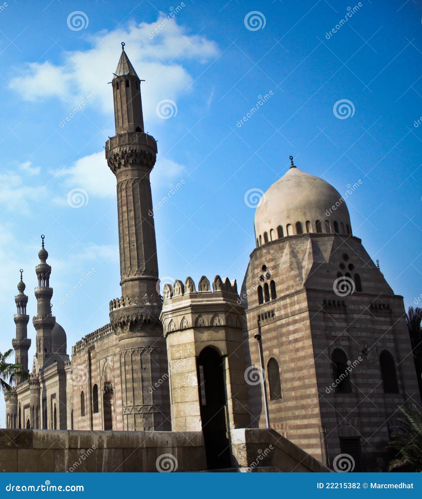 The Mosque-Madrassa Of Sultan Hassan And The Pyramids On The Background ...
