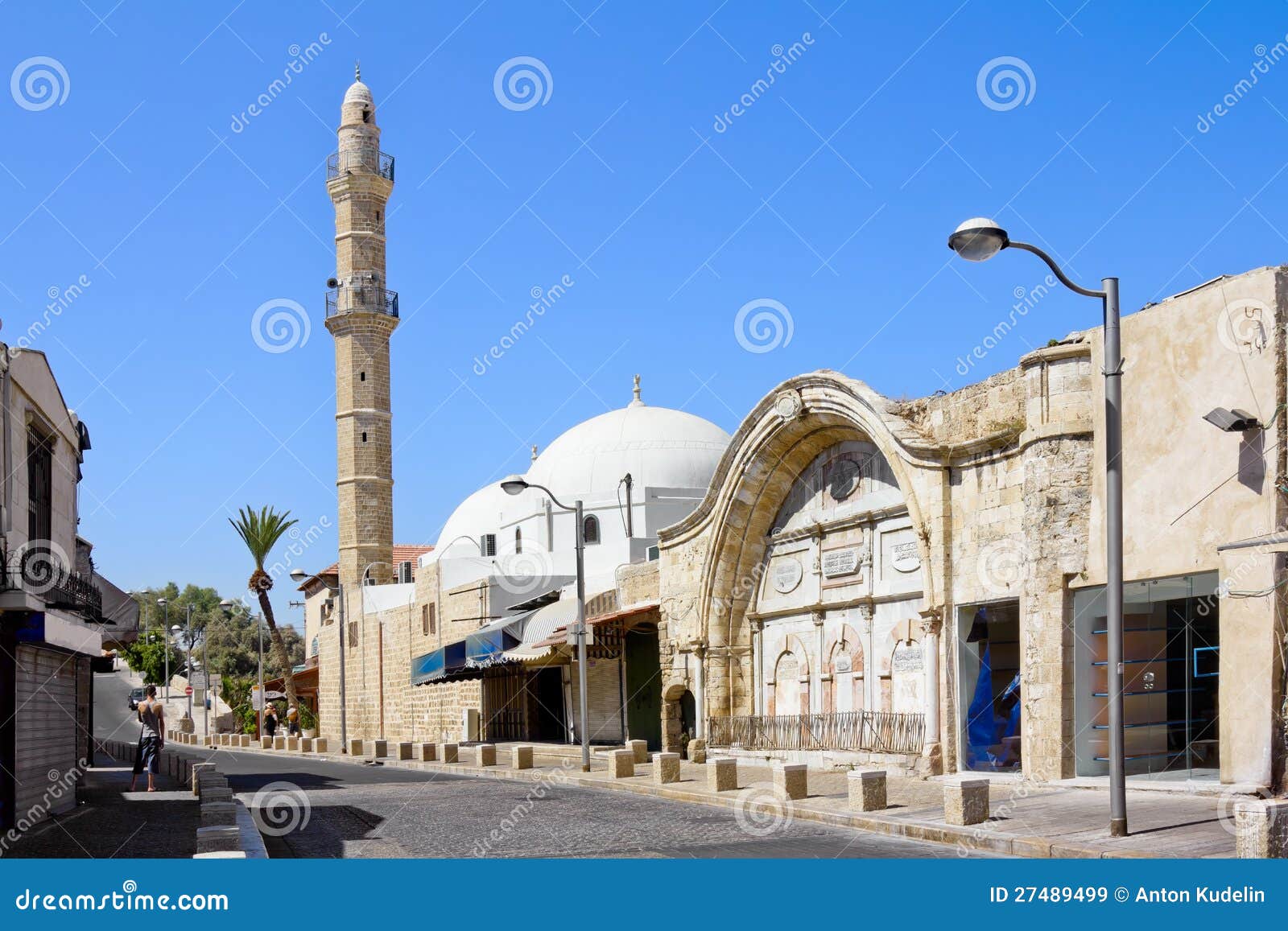 Mosque in Mahmoudiya in Ancient Jaffa Stock Image - Image of seascape ...