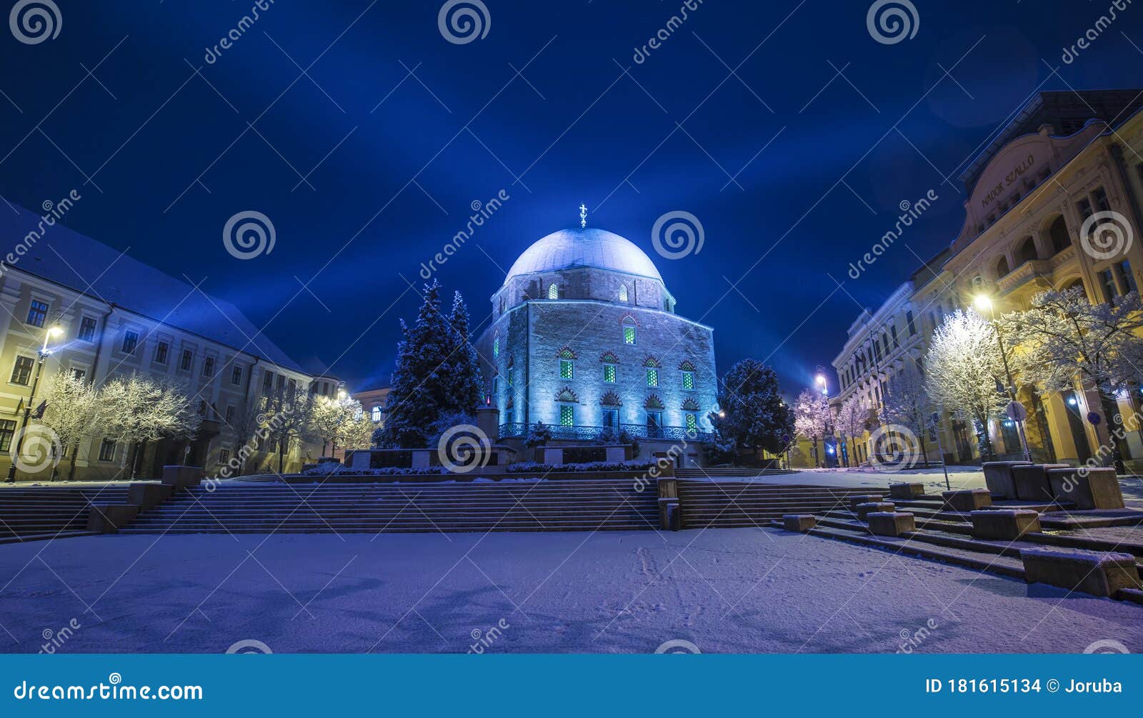 Mosque on Main Square of Pecs, Hungary Stock Photo - Image of church ...