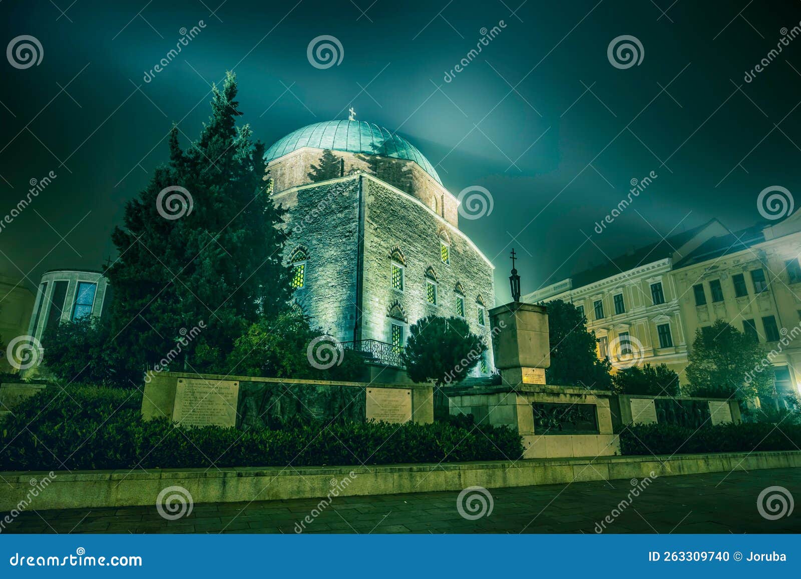 Mosque on Main Square of Pecs, Hungary Stock Photo - Image of cityscape ...