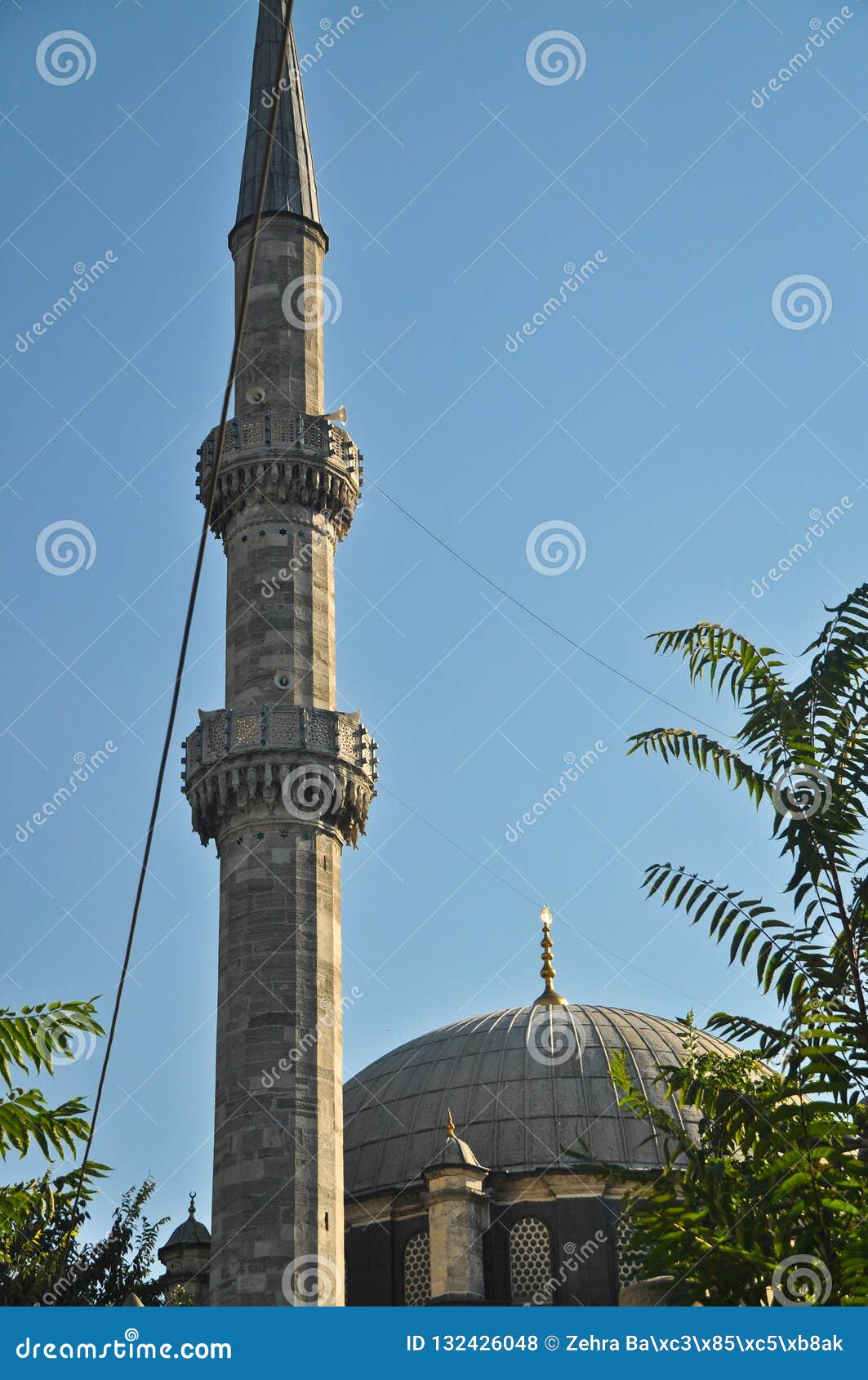 Mosque and Minaret Blue Mosque Stock Photo - Image of exotic ...