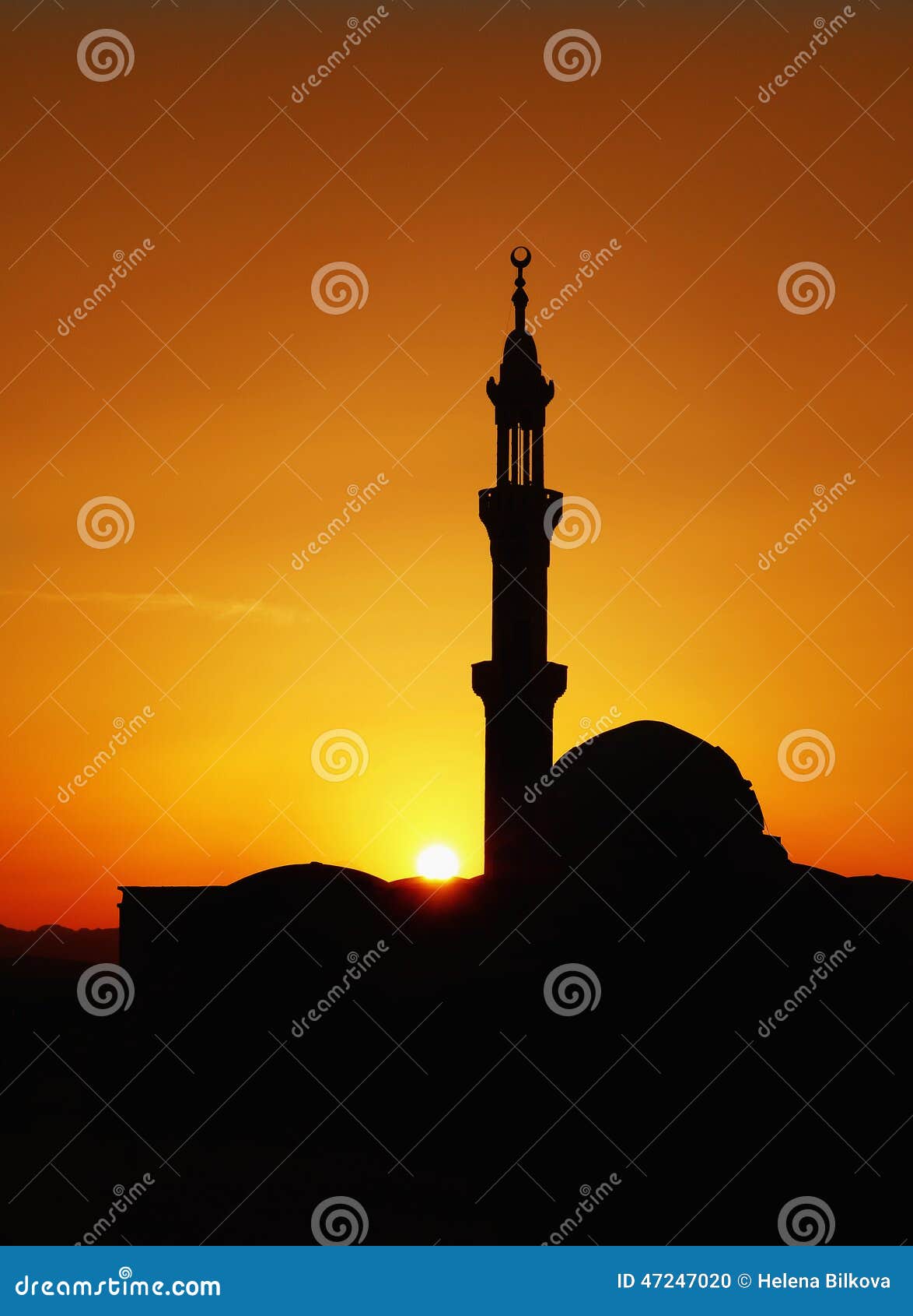 Mosque Minaret Sunset stock photo. Image of egypt, landscape - 47247020
