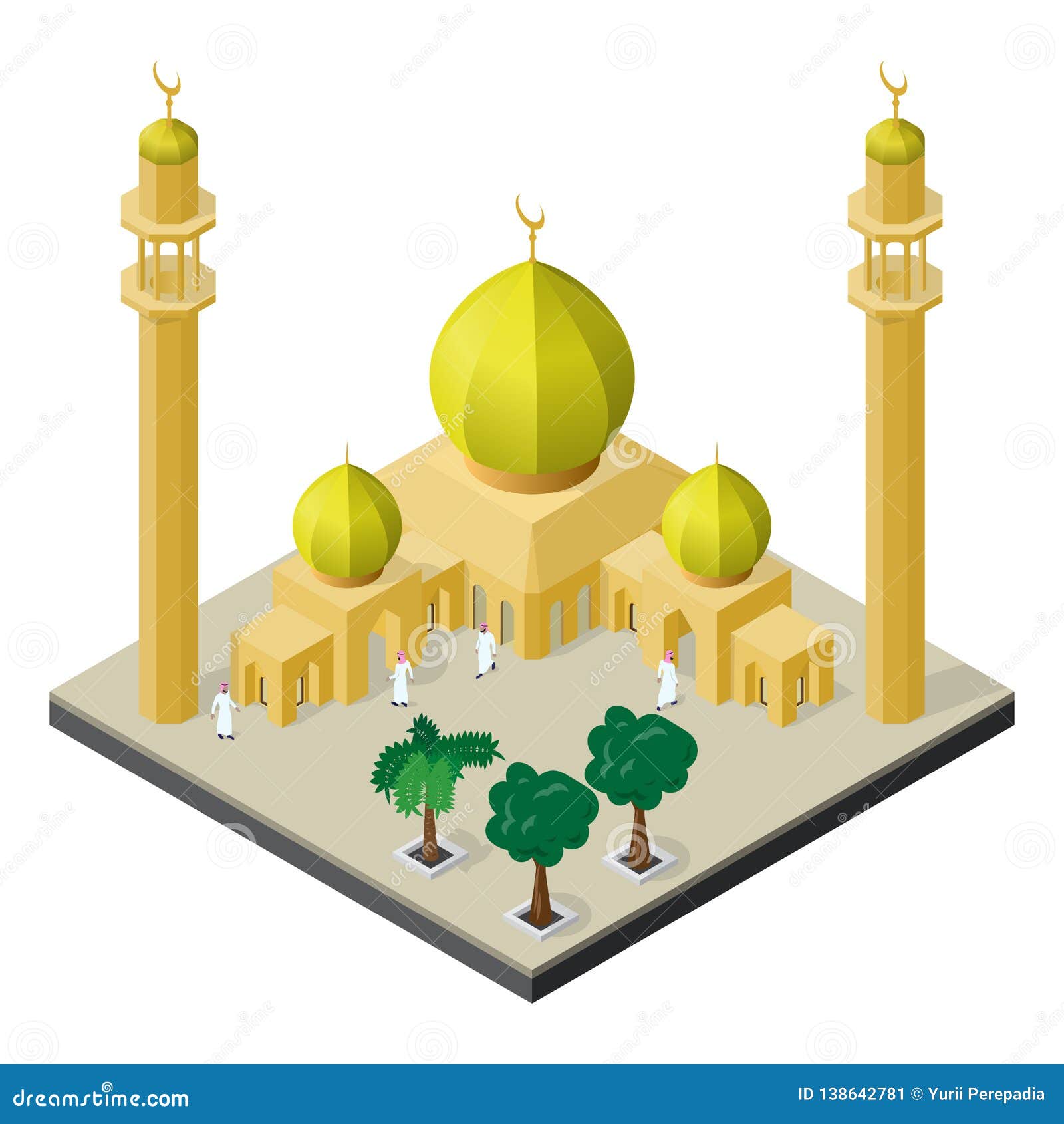 Mosque With Minarets In A European City.Sketch,hand Drawn,cartoon Style ...