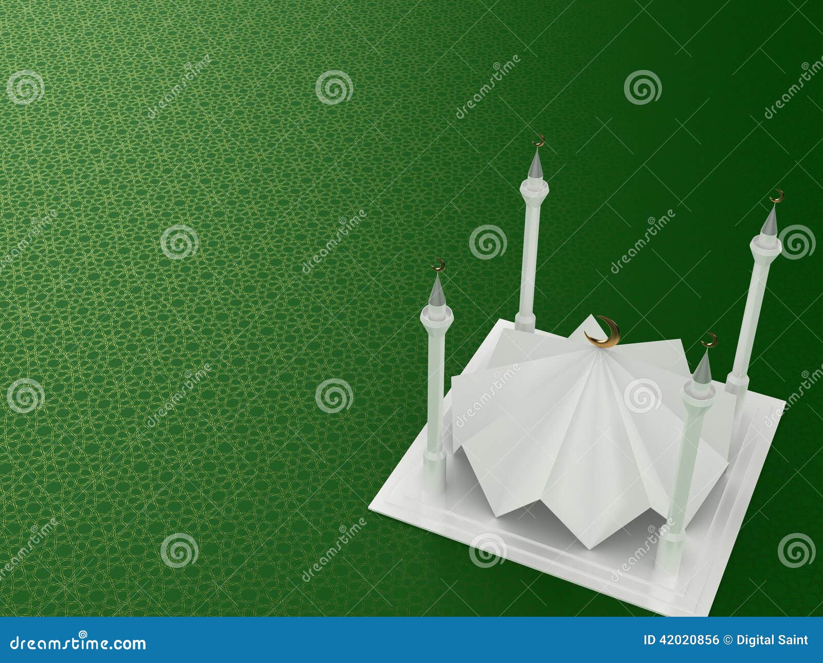 Mosque Minimalist 3D Style stock illustration. Illustration of east ...