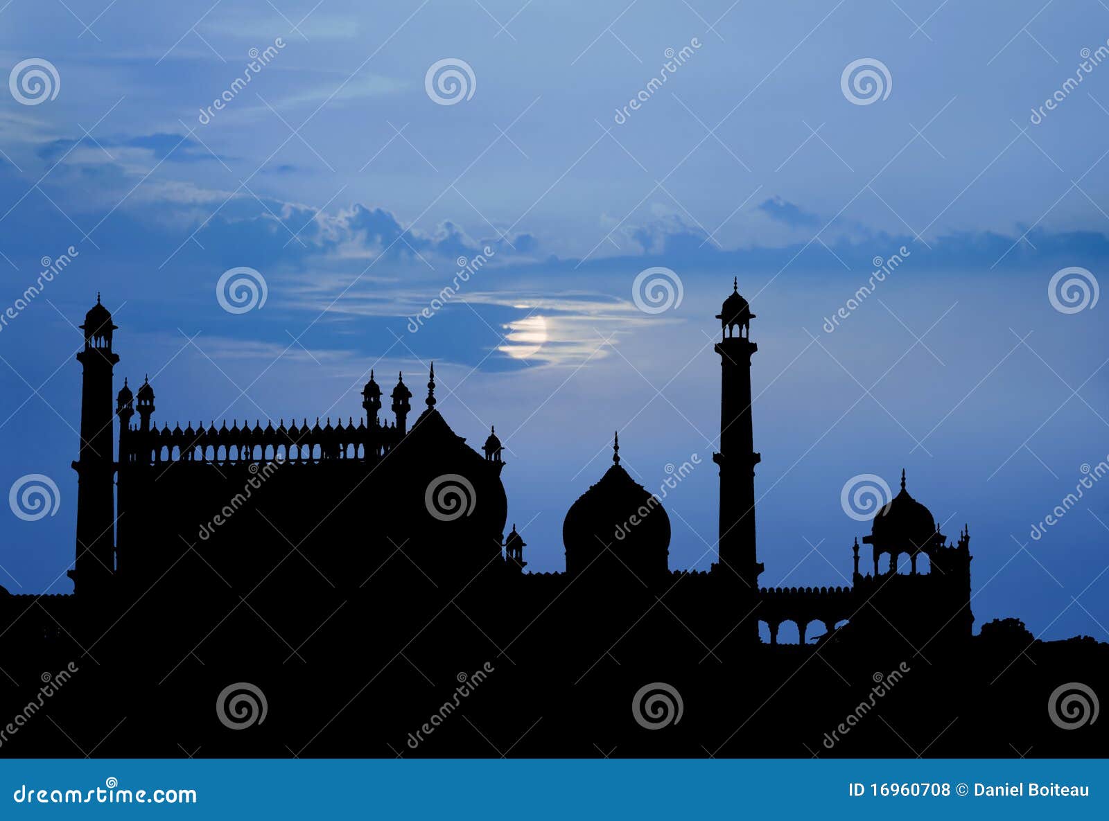 Mosque moonlight stock photo. Image of mosque, islam - 16960708