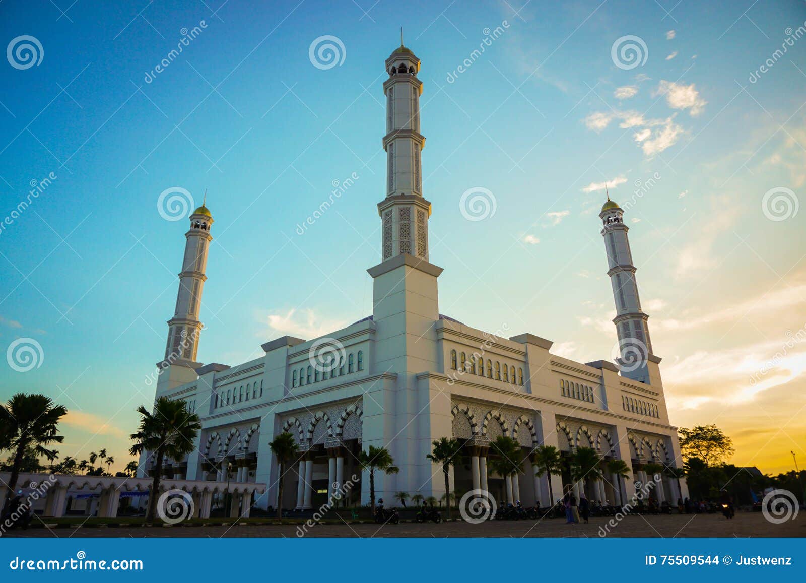 Mosque mujahidin stock photo. Image of towers, west, borneo - 75509544