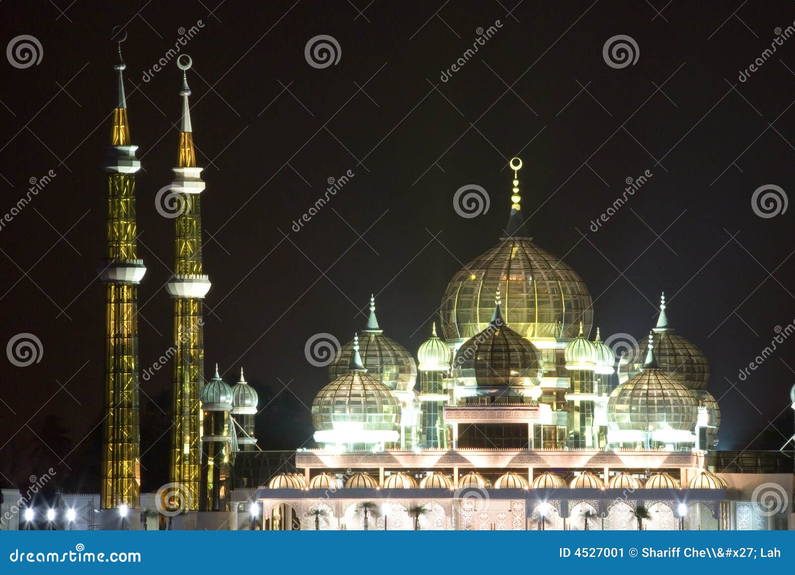 Mosque at Night stock image. Image of minaret, dome, prayer - 4527001