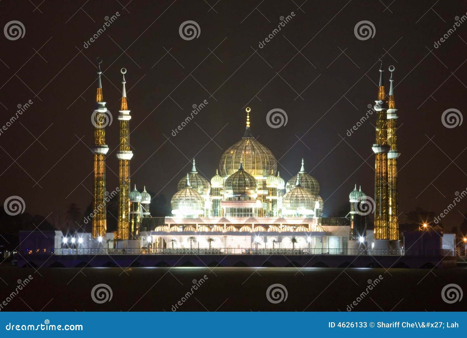 Mosque at Night stock image. Image of crystal, prayer - 4626133