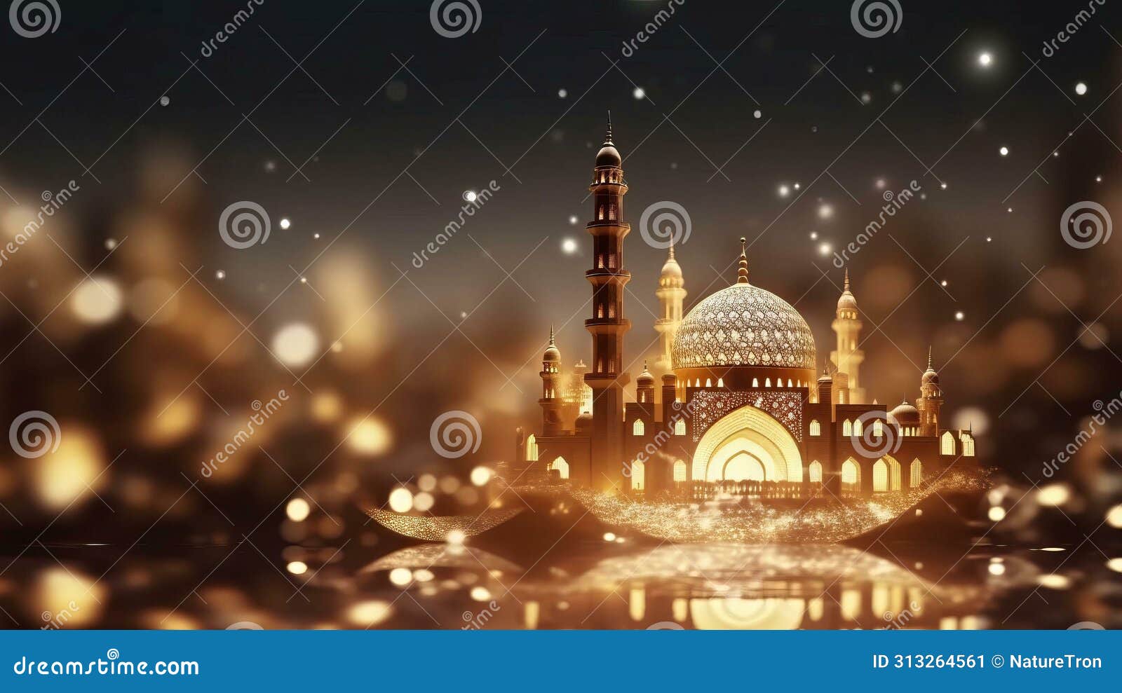 View of Mosque Mosque in Night Mosque at Night Stock Illustration ...