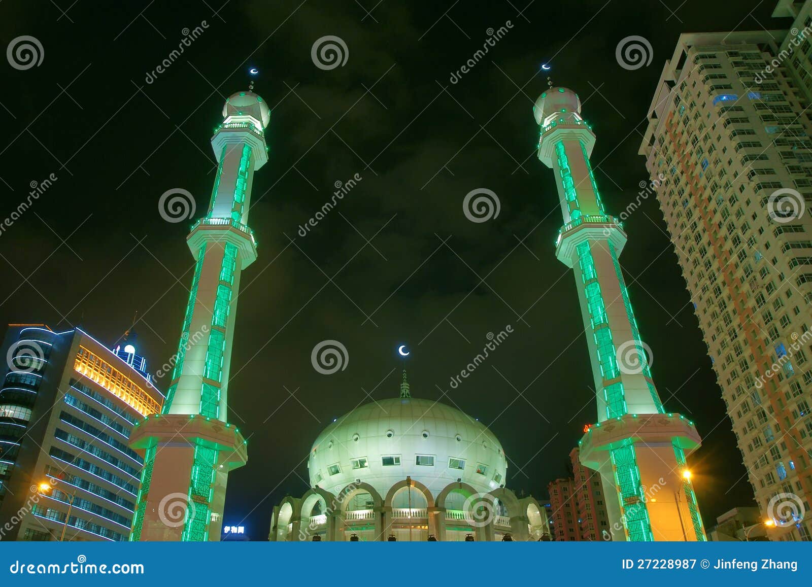 Mosque nightscape stock image. Image of great, mosques - 27228987