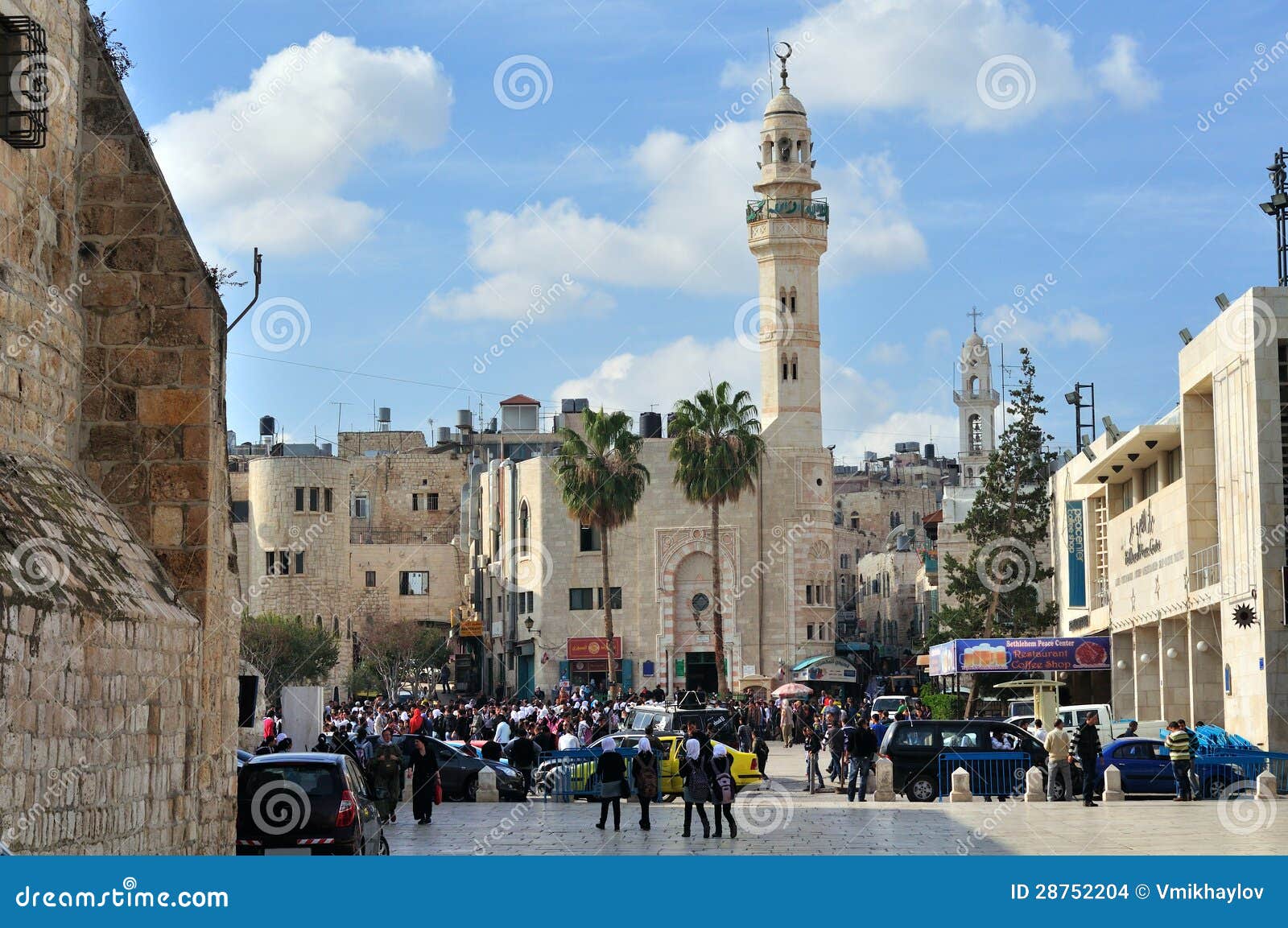 Mosque of Omar in Bethlehem Editorial Stock Image - Image of square ...