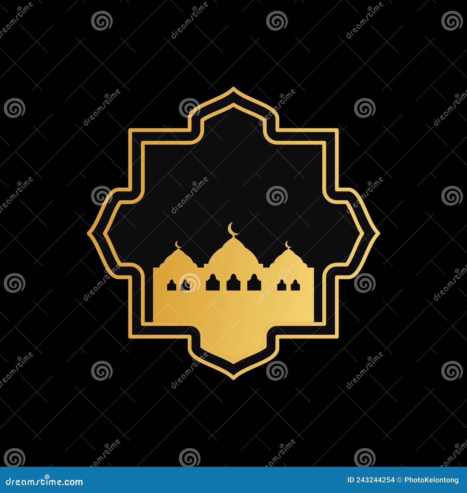 Mosque Ornament Illustration Stock Vector - Illustration of muslim ...
