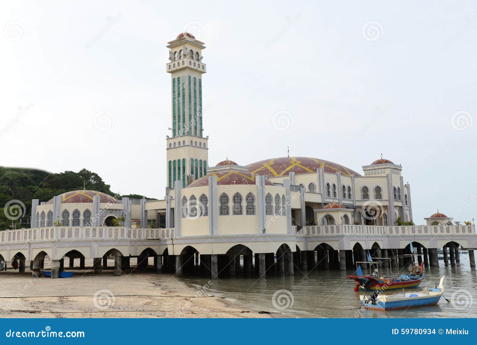 Mosque in penang stock photo. Image of pilgrim, mohammad - 59780934