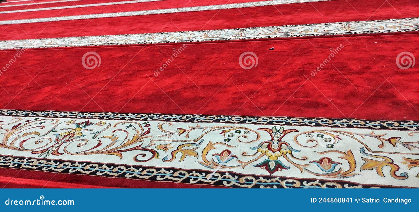 Mosque Prayer Rug with Red and White Patterns Stock Image - Image of ...