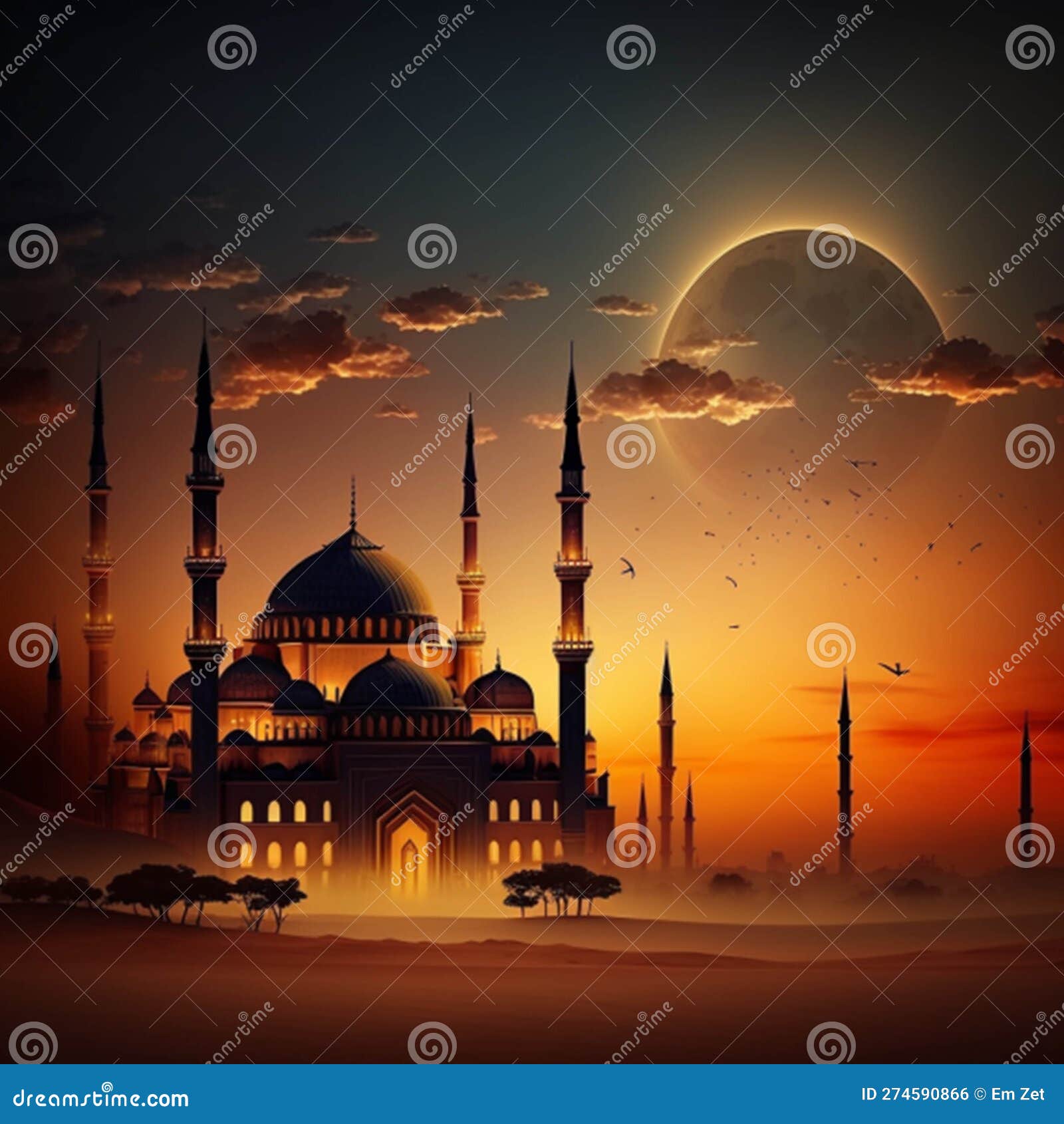 Ramadan Vibe Cinematic Scene Background with Generative AI Technology ...