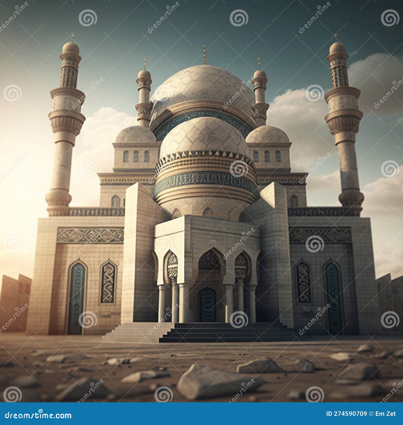 Mosque Ramadan Vibe Cinematic Scene Background with Generative AI ...