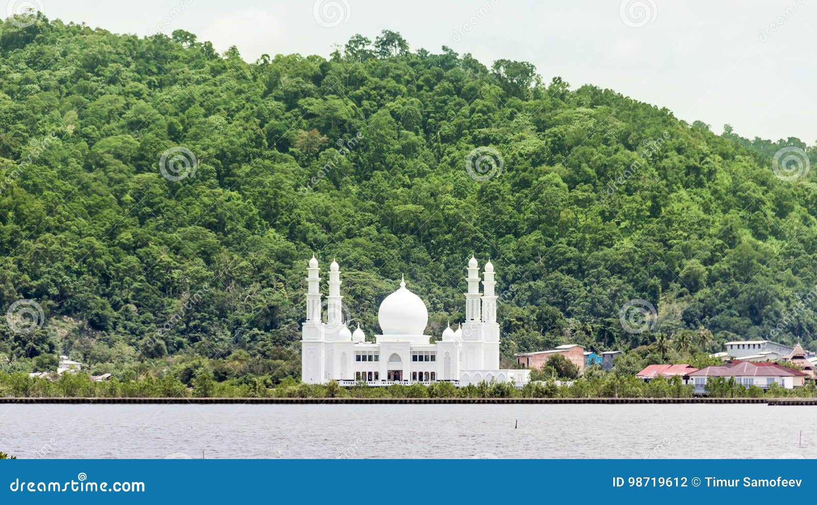 Mosque on a river stock photo. Image of mosques, white - 98719612