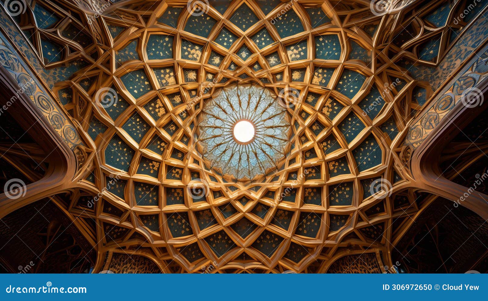 A Mosque S Dome with Intricate Geometric Patterns Stock Illustration ...