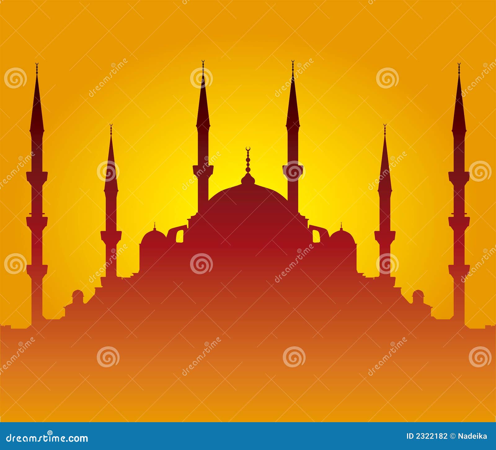 Mosque silhouette stock vector. Illustration of edifice - 2322182