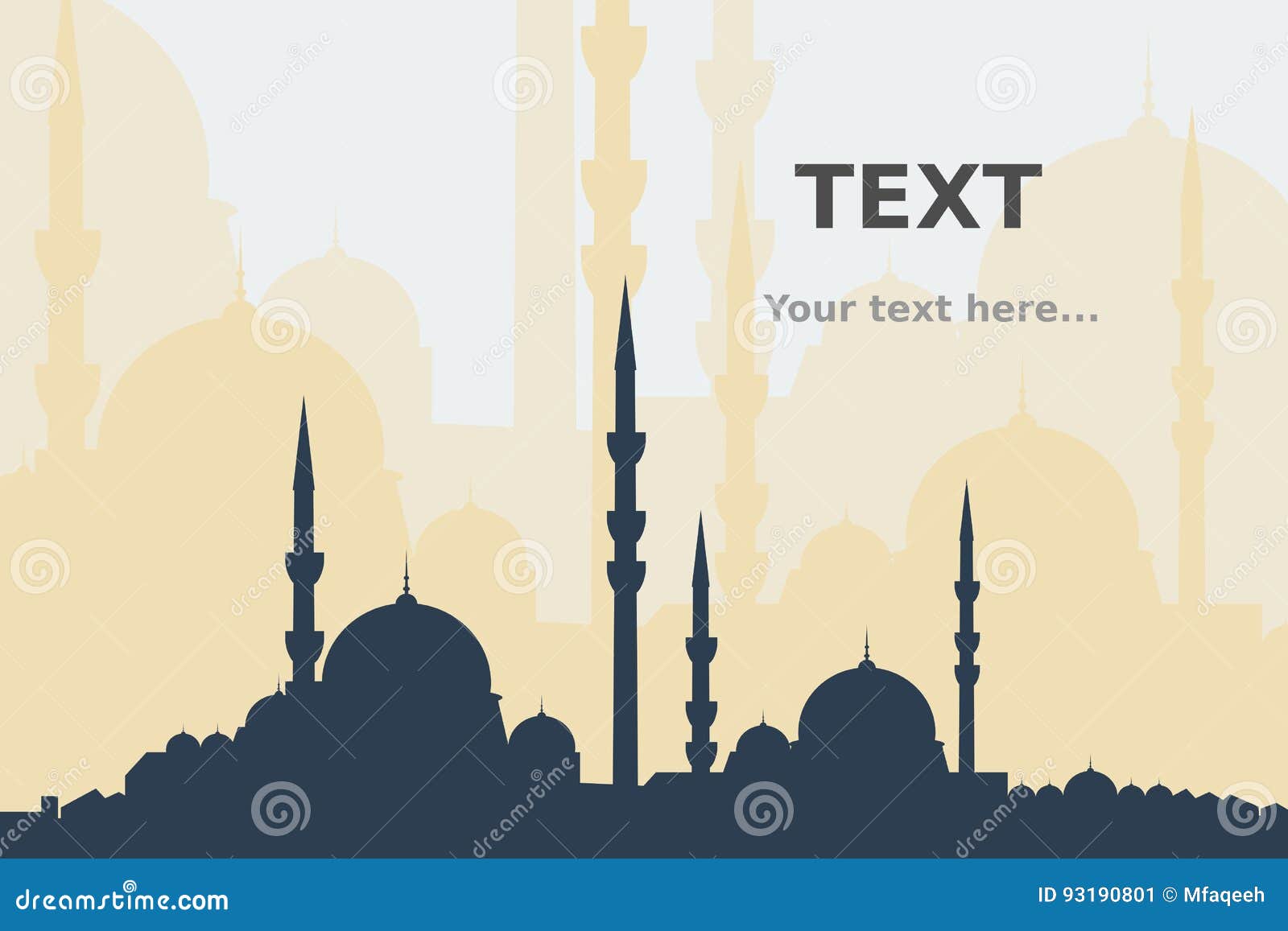 Turkish Mosque Vector Silhouettes For Text Background | CartoonDealer ...