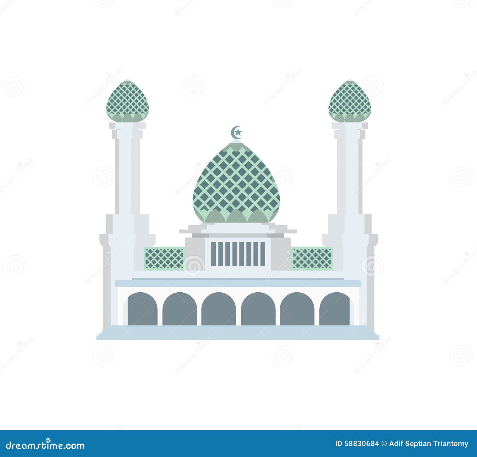 Mosque simple illustration stock vector. Illustration of muhammad ...
