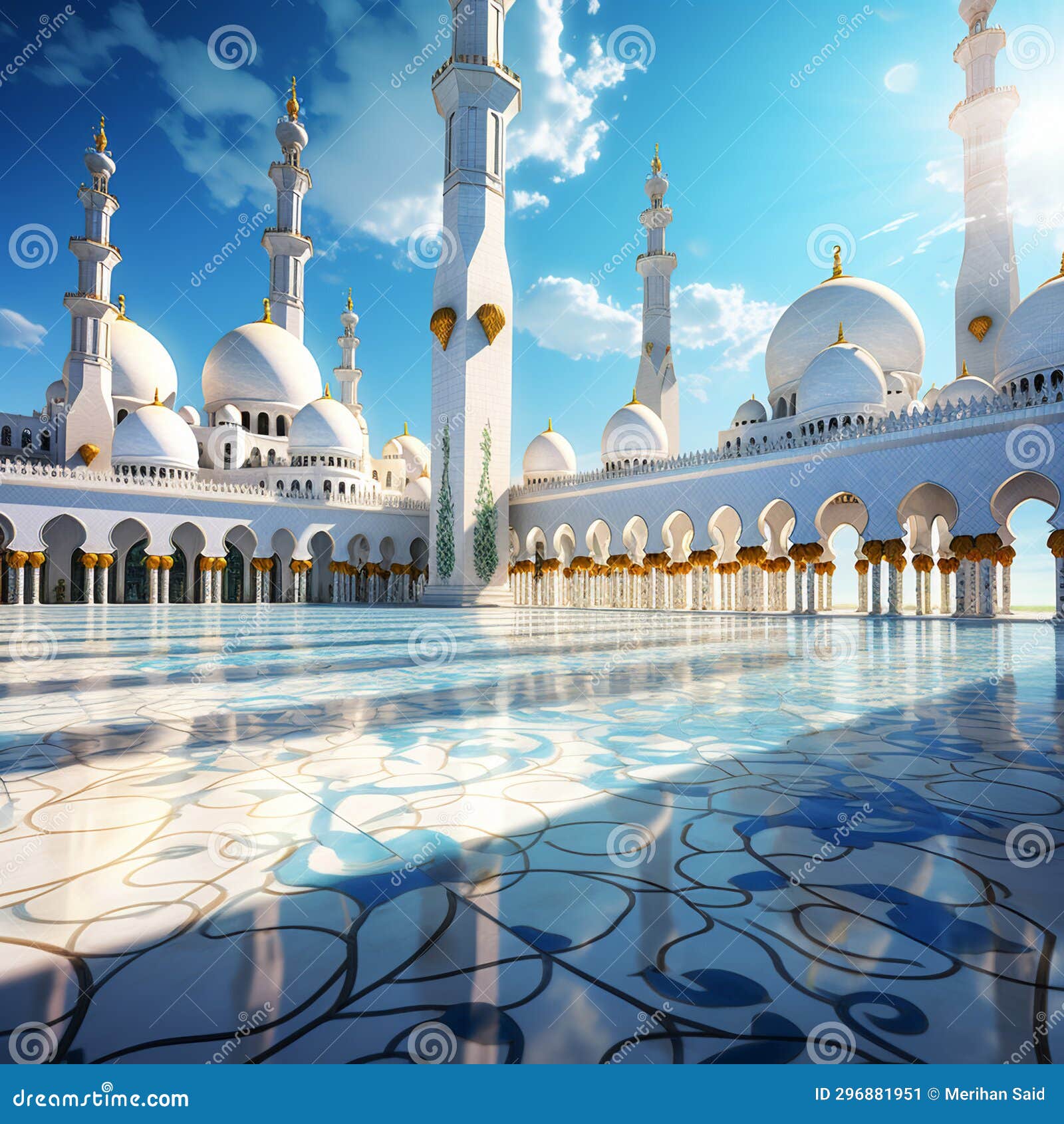 The Mosque is a Stunning Example of Islamic Architecture, AI Generative ...