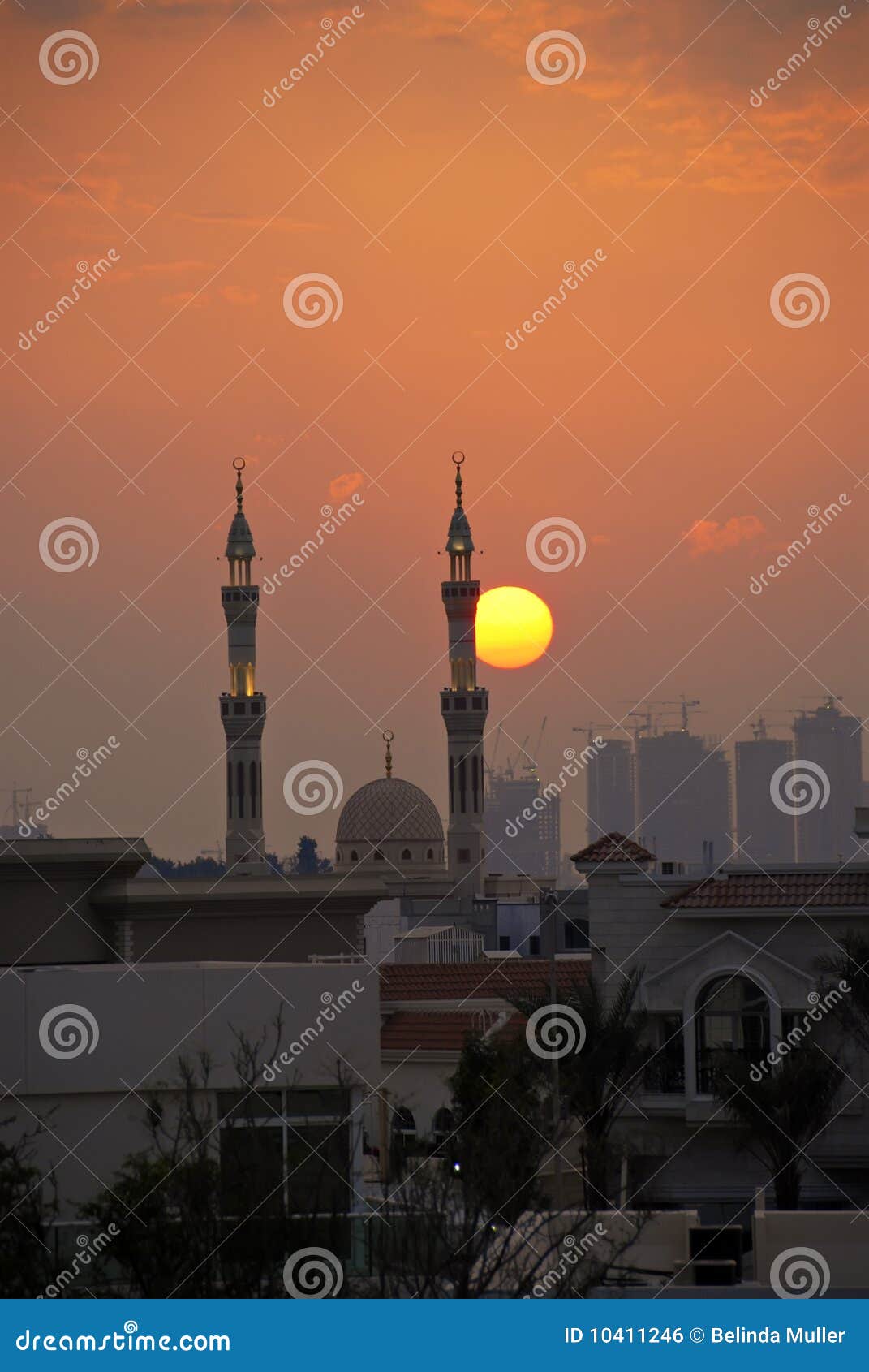 Mosque at sunset stock photo. Image of prayers, mosque - 10411246