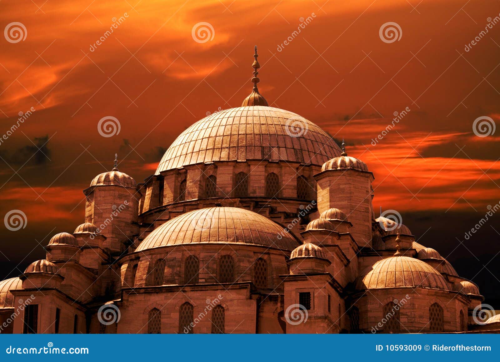 Mosque sunset stock image. Image of pray, moon, night - 10593009