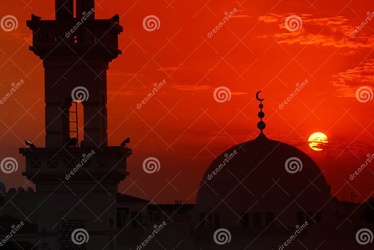 Mosque in sunset stock image. Image of asia, islamic, minaret - 4841101