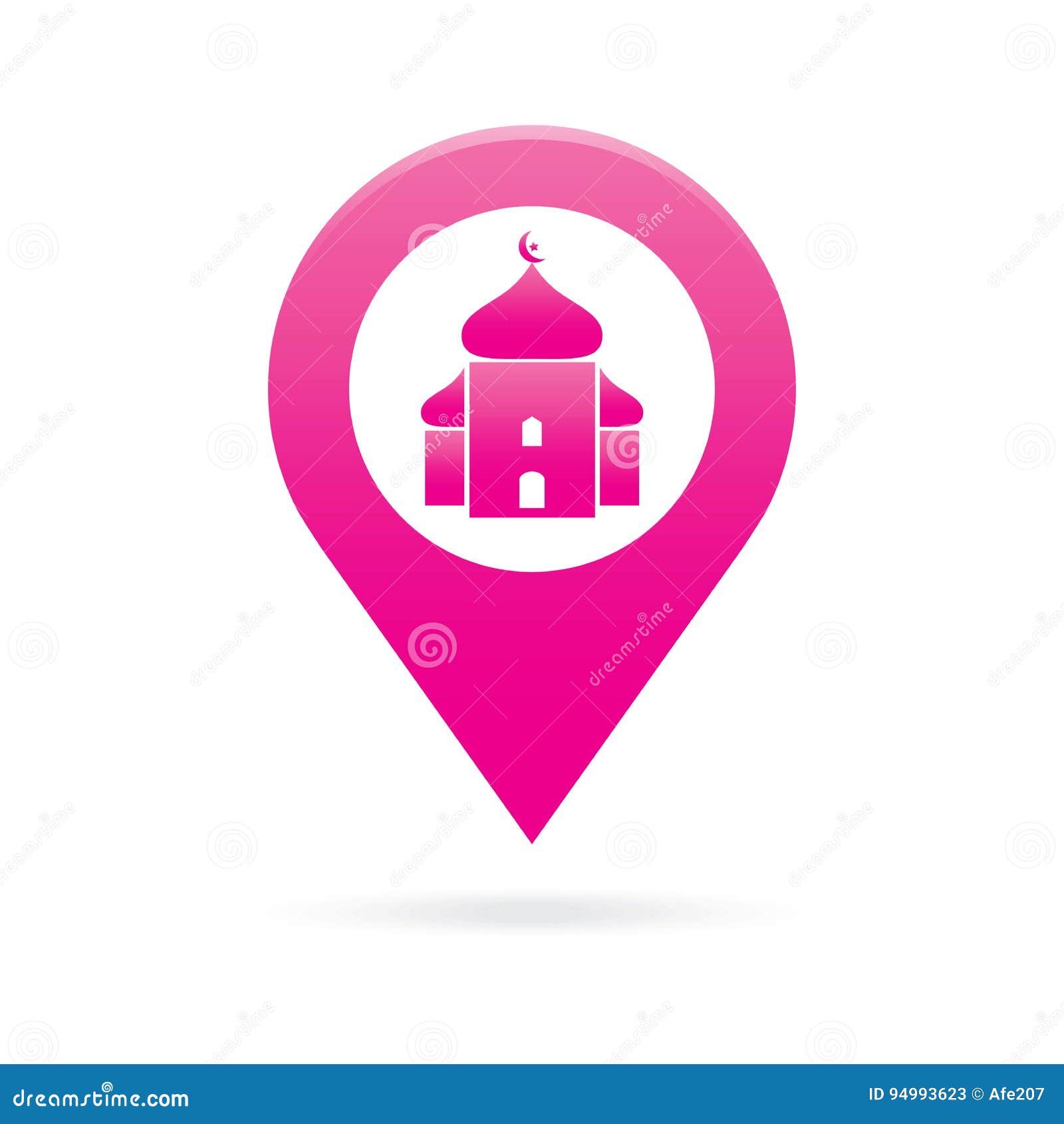 Mosque, Surau Map Pointer Icon Marker GPS Location Flag Symbol Stock ...