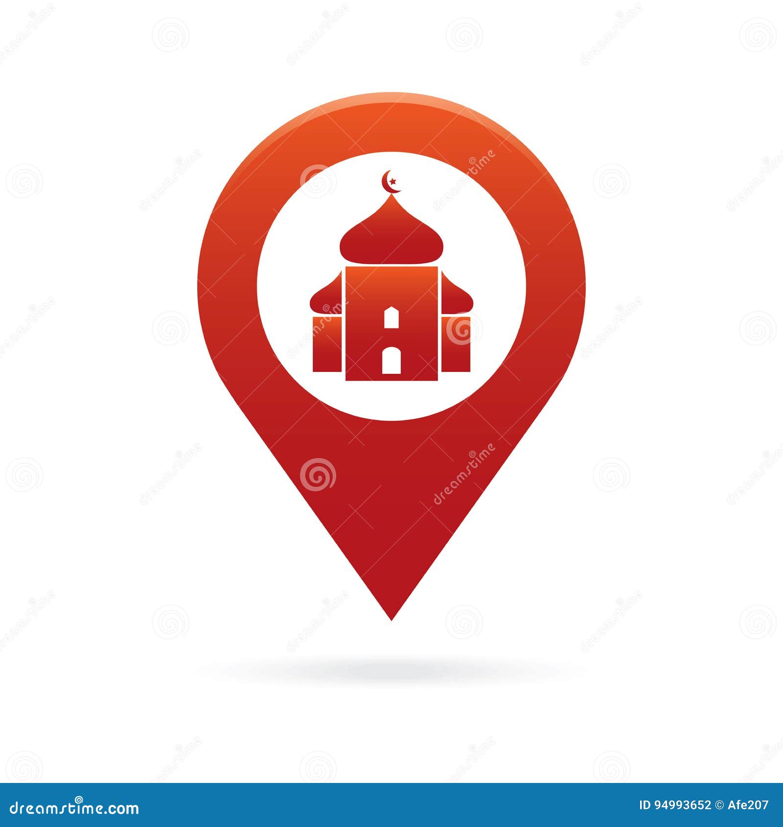 Mosque, Surau Map Pointer Icon Marker GPS Location Flag Symbol Stock ...
