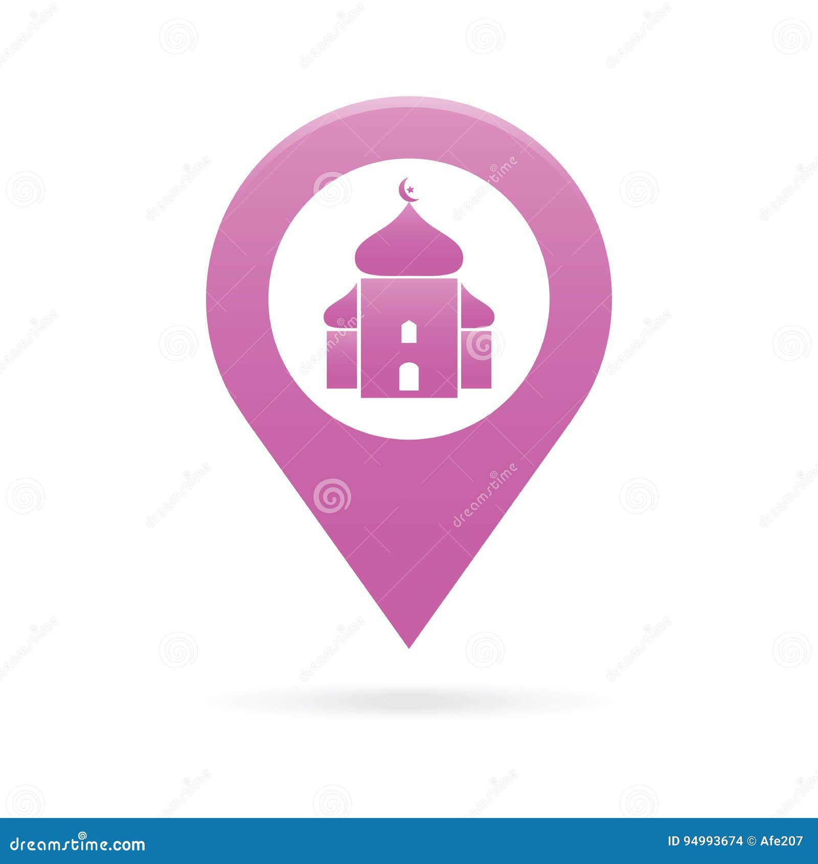 Mosque, Surau Map Pointer Icon Marker GPS Location Flag Symbol Stock ...